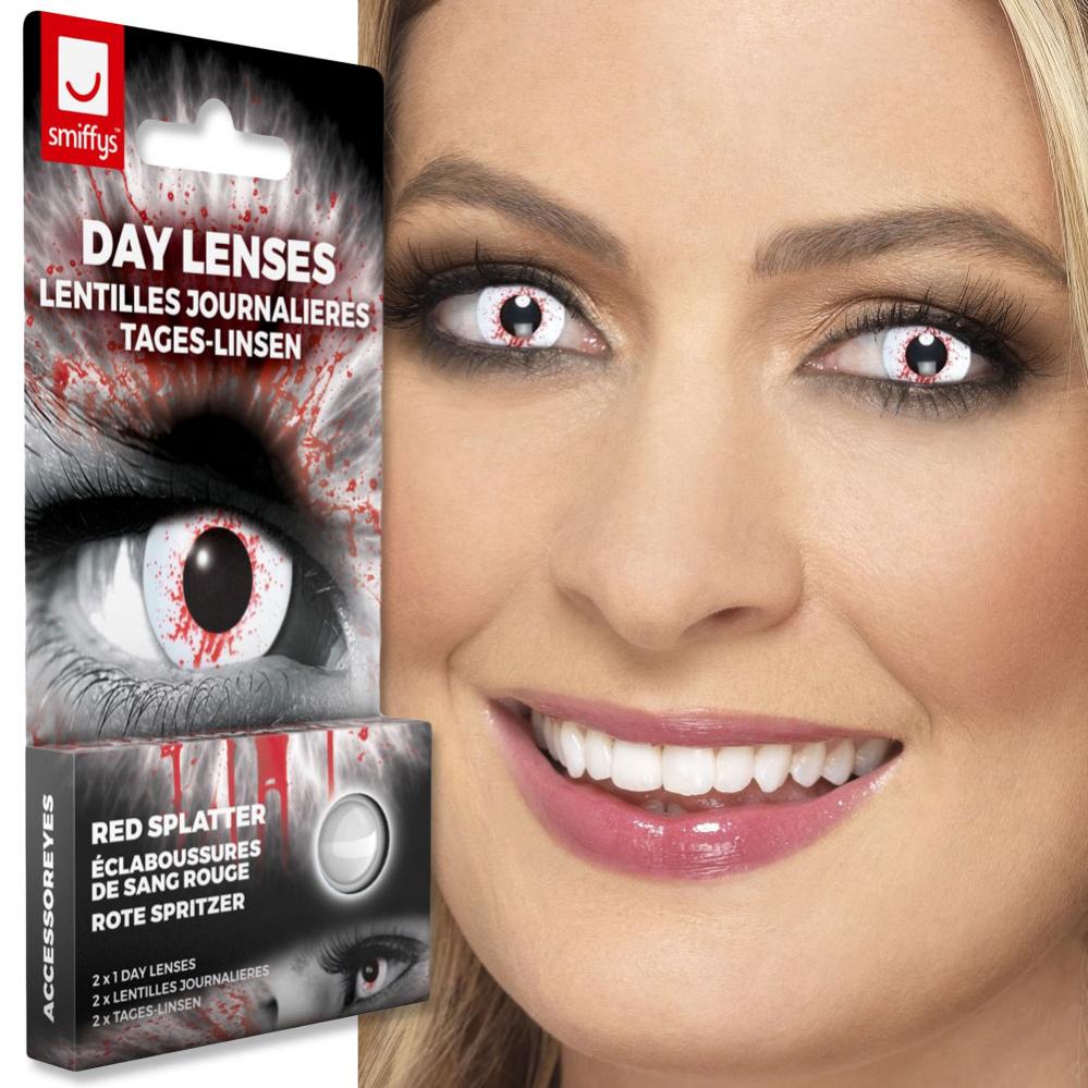 Fargelinser Red Splatter - Partyhallen.no