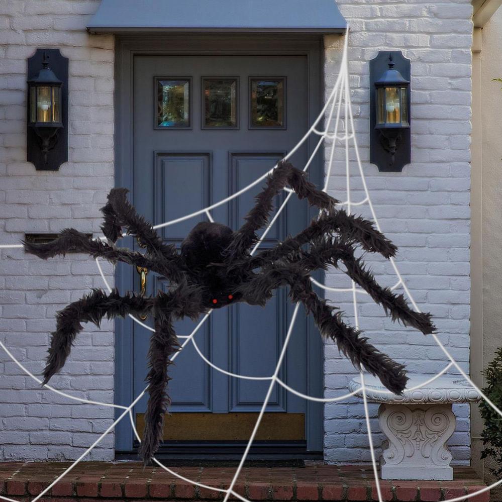 Stor Edderkopp med Edderkoppnett Dekorasjon Kit - Partyhallen.no