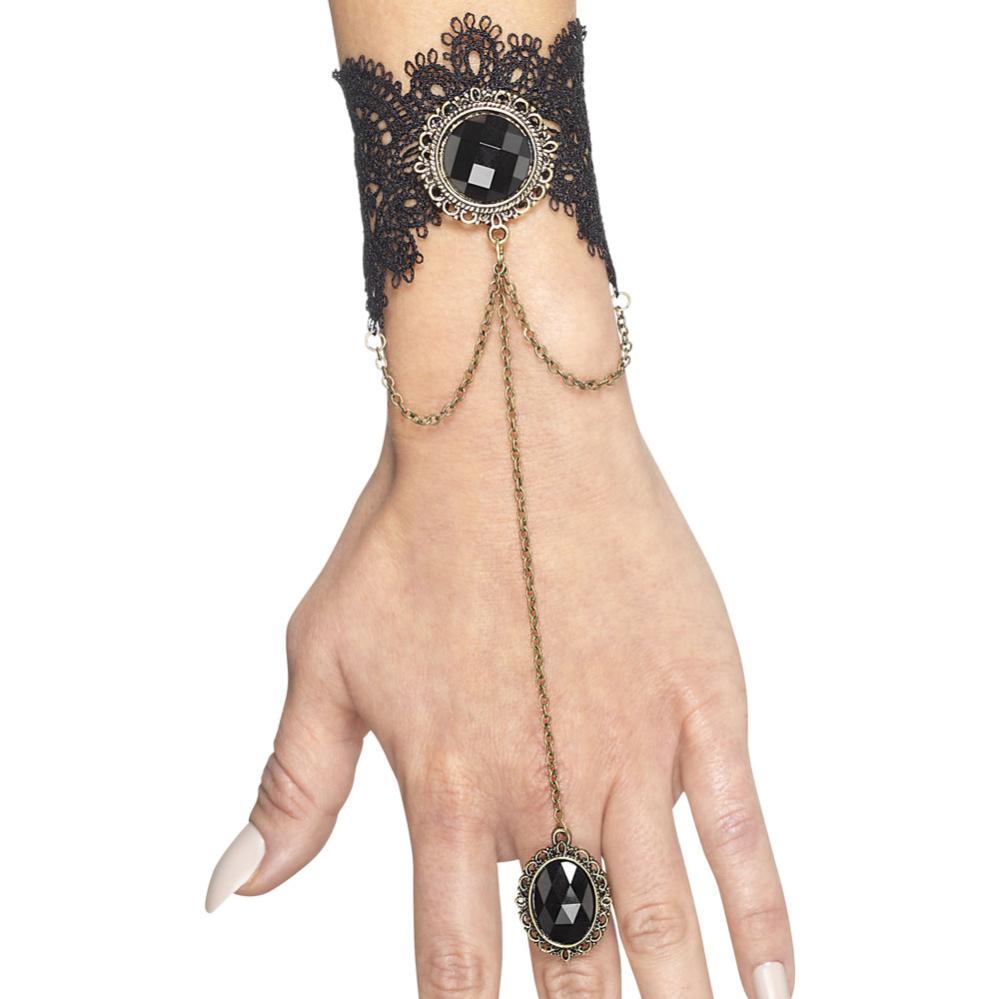 Gothic Armbånd med Ring - Partyhallen.no